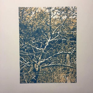 Tree of Inspiration, Three-color Reduction Linocut Fine Art Print - Etsy