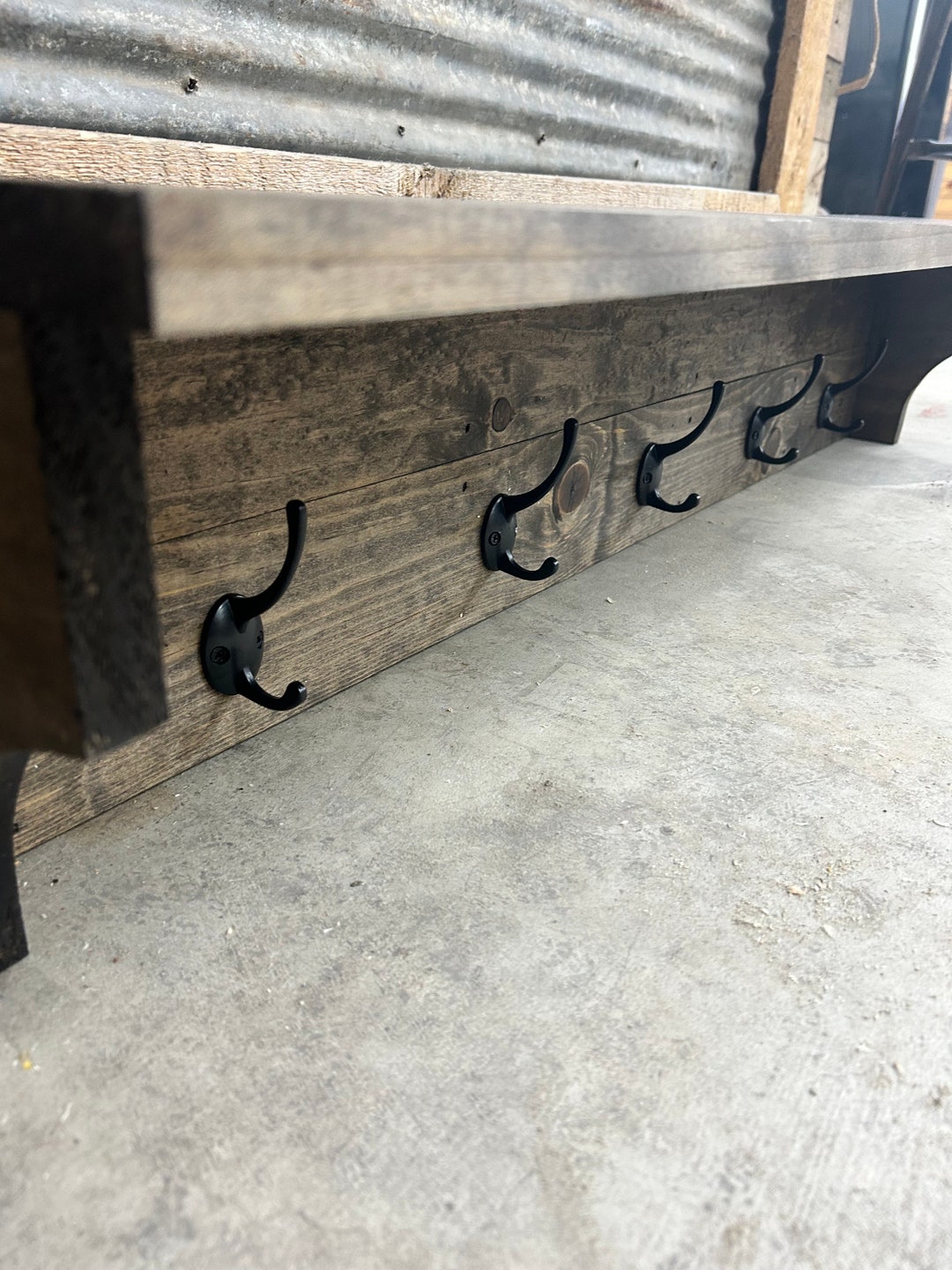 Wooden Shelf With Hooks, Entry Way Organizers, Coat Rack, Hooks ...