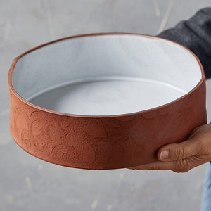 10" Round Casserole Baking Dish, Large Deep Baking Pan, High Rims Pie ...