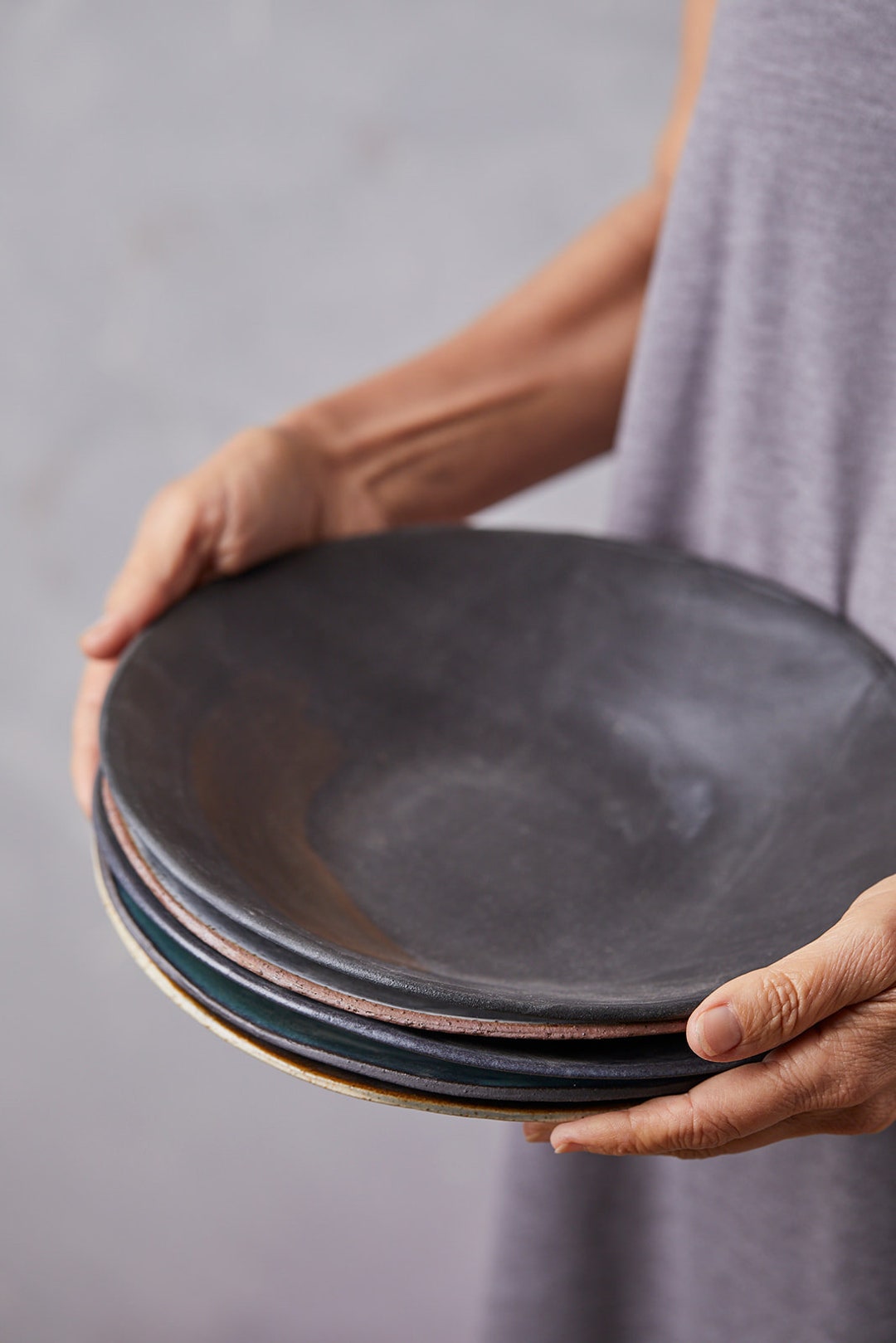 Rustic Elegant Ceramic Large Pasta Plates Set of Two, TWO Pottery ...