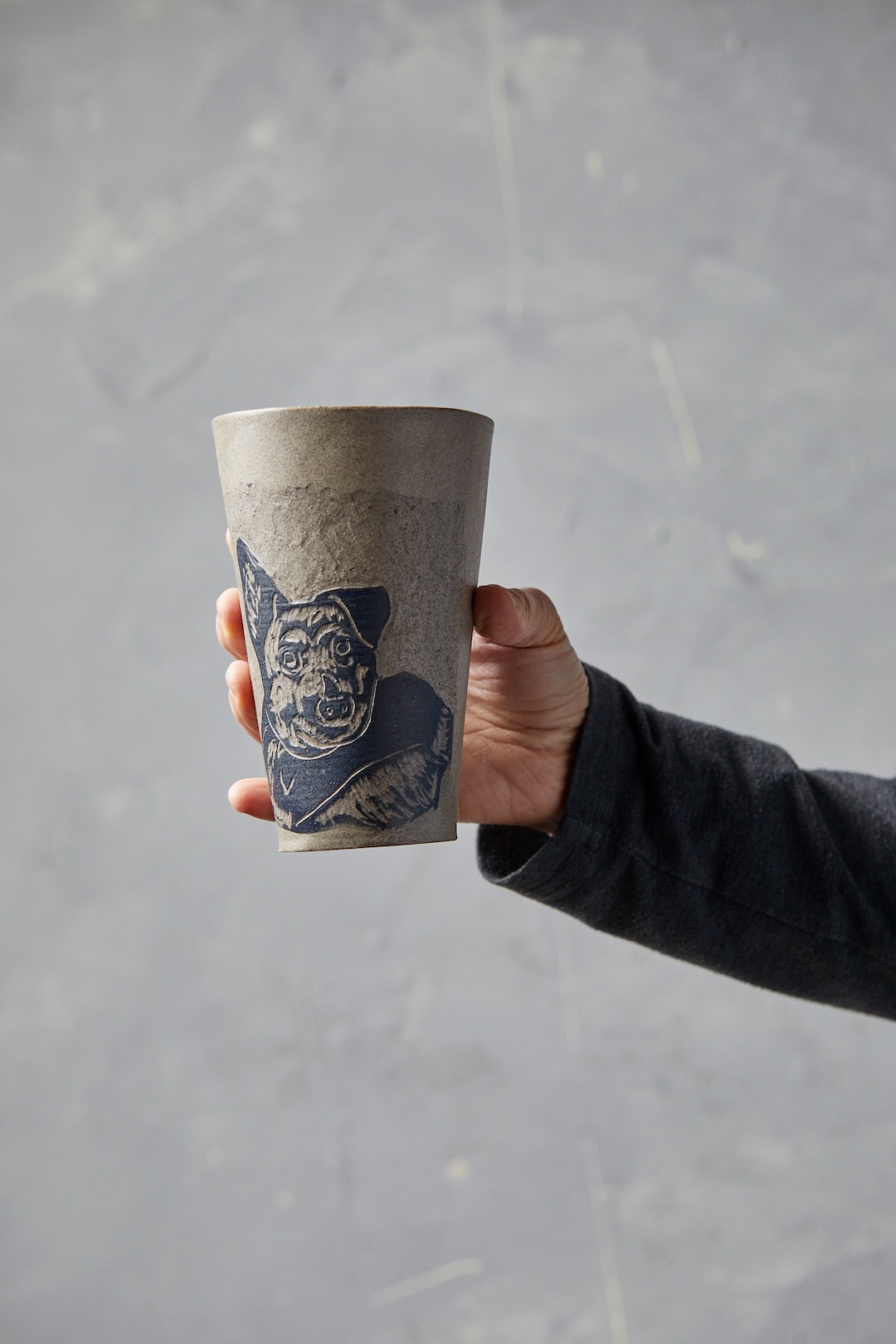 Custom Personalized Pet Portrait Cup, Handmade Dog Tumbler, Cat Lover ...