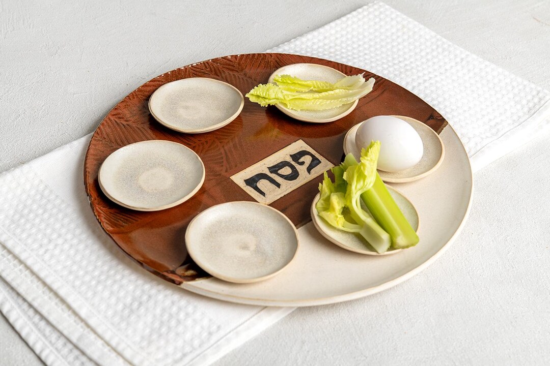 Handmade Ceramic Passover Seder Plate Set, Judaica Gift From Israel ...