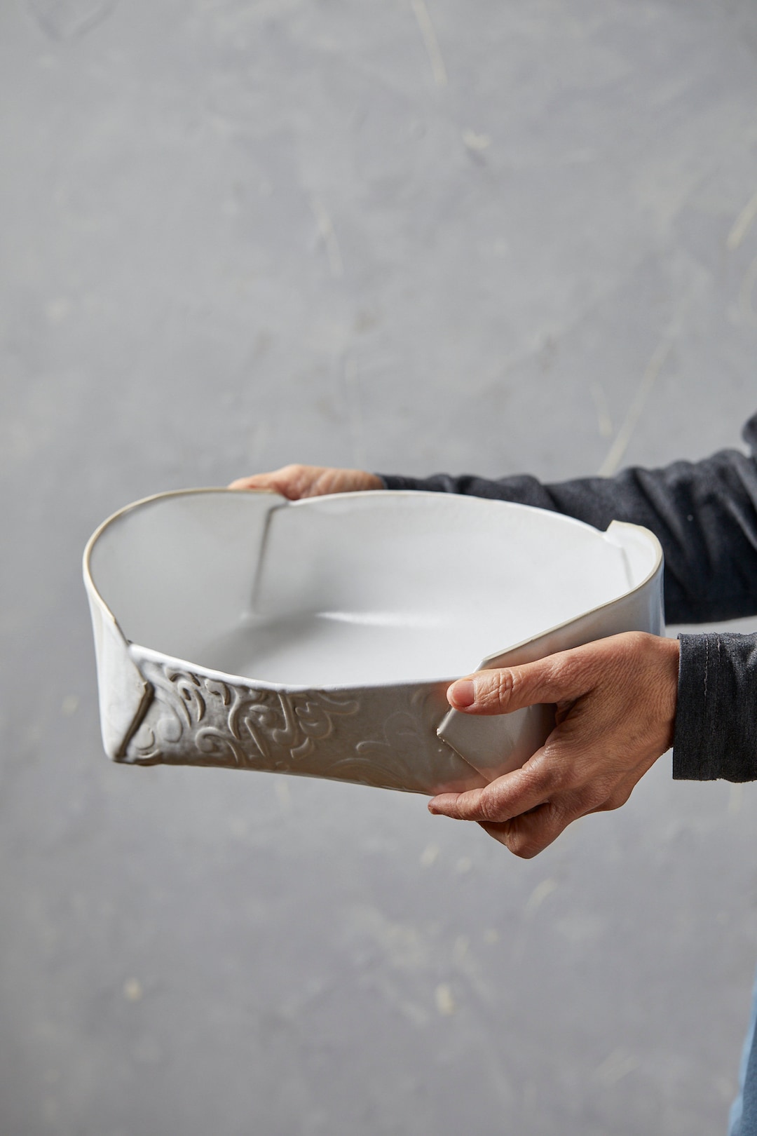 Ceramic Baking Dish, White Pottery Serving Dish, Pottery Wedding Gift ...