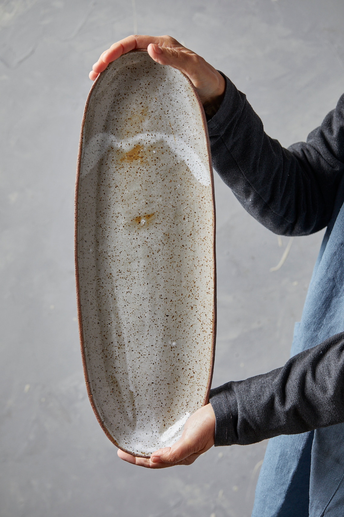Pottery Long Oval Serving Plate 15 Ceramic Platter - Etsy