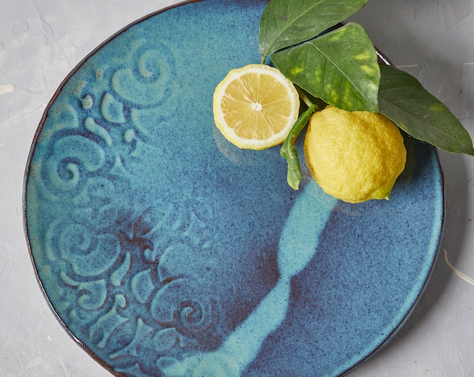 Large Signed Studio Ceramic Pottery 15" Decorative Platter - Etsy