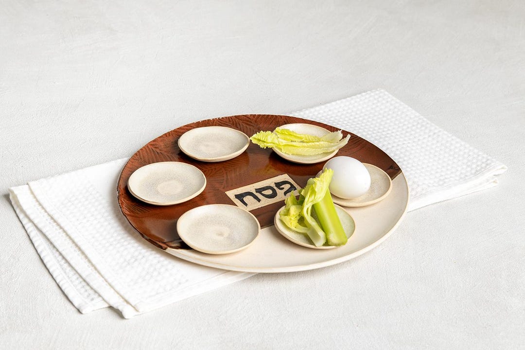 Seder Plate Modern Design Handmade Pesach Plate for Jewish Family ...