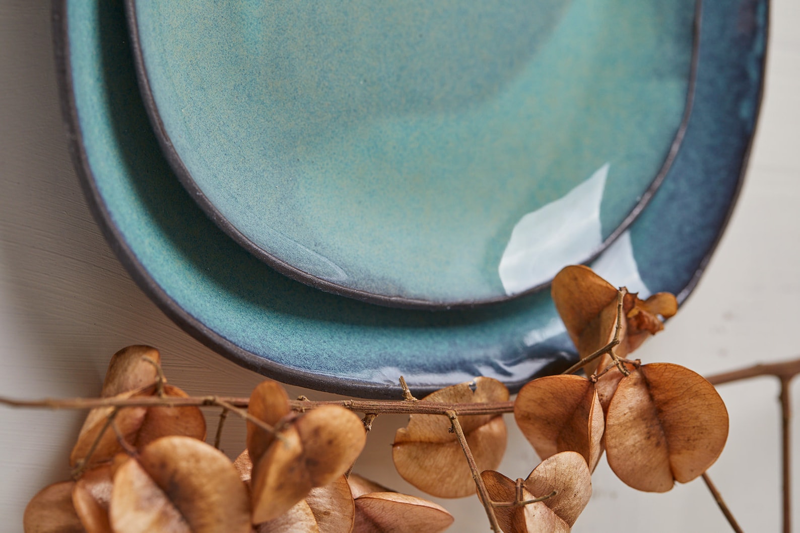 Set of TWO Plates Handmade Salad Plate and Large Dinner - Etsy