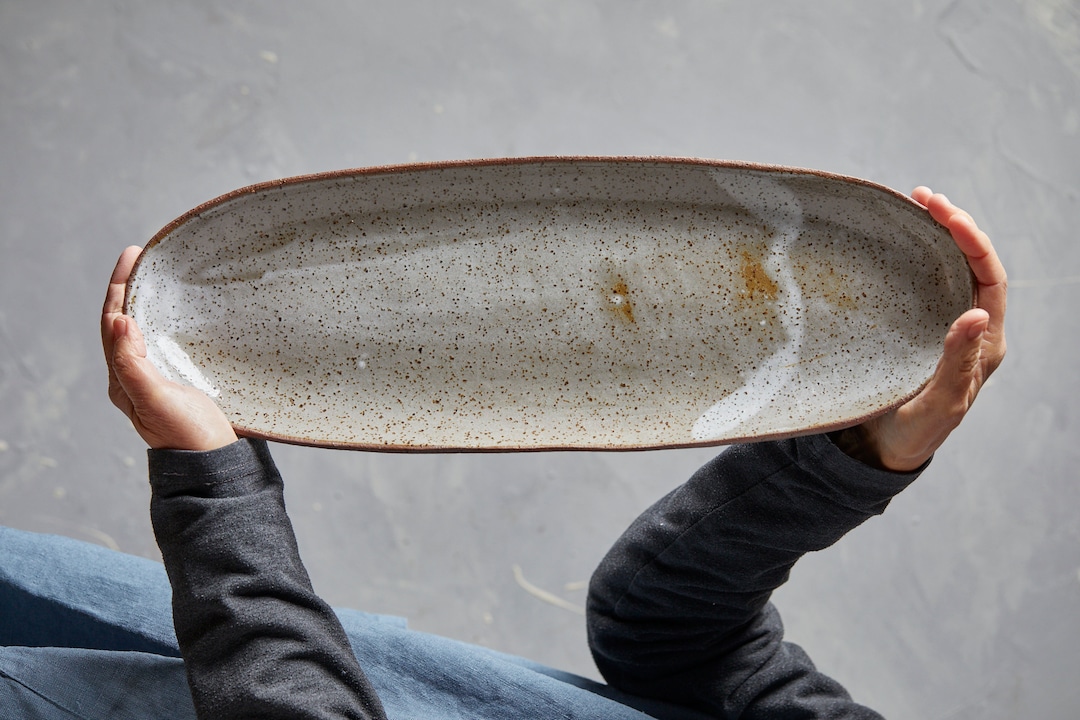 Handmade Ceramic Serving Platter, Extra Long Oval Cake Dish, 15 Inch - Etsy