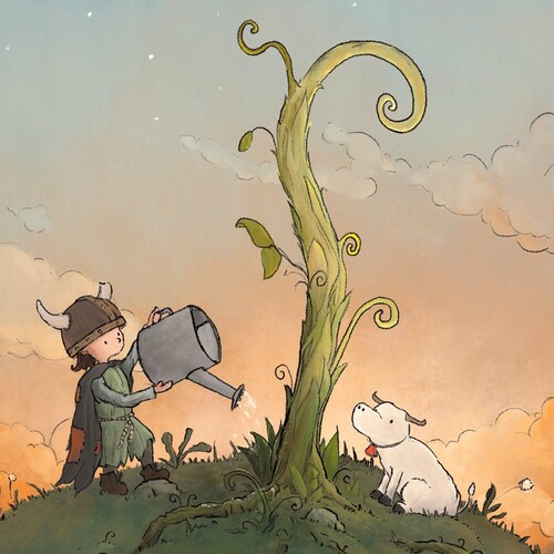 Jack and the Beanstalk Art Print Jack and Milky White the - Etsy