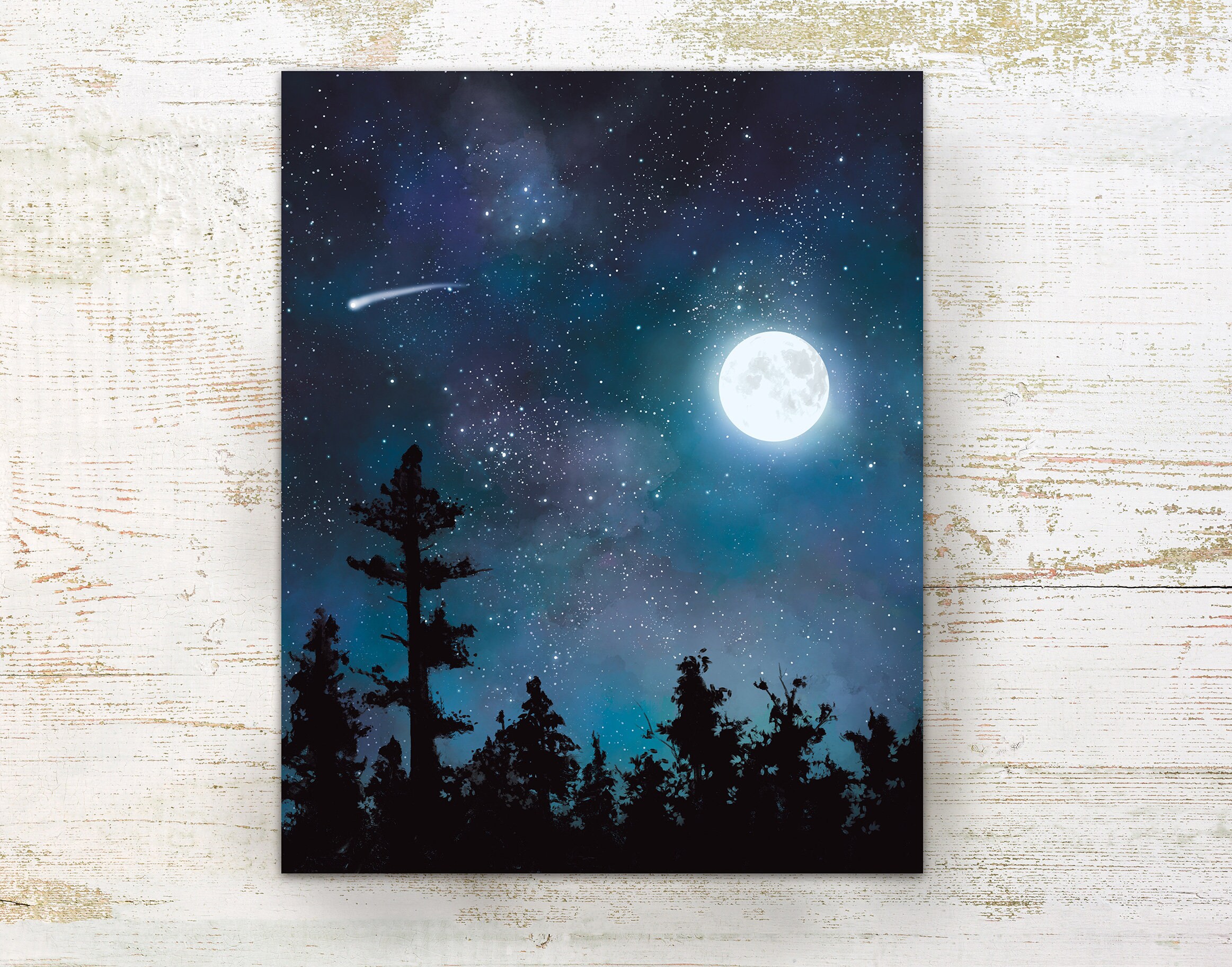 Night Sky Moon Drawing