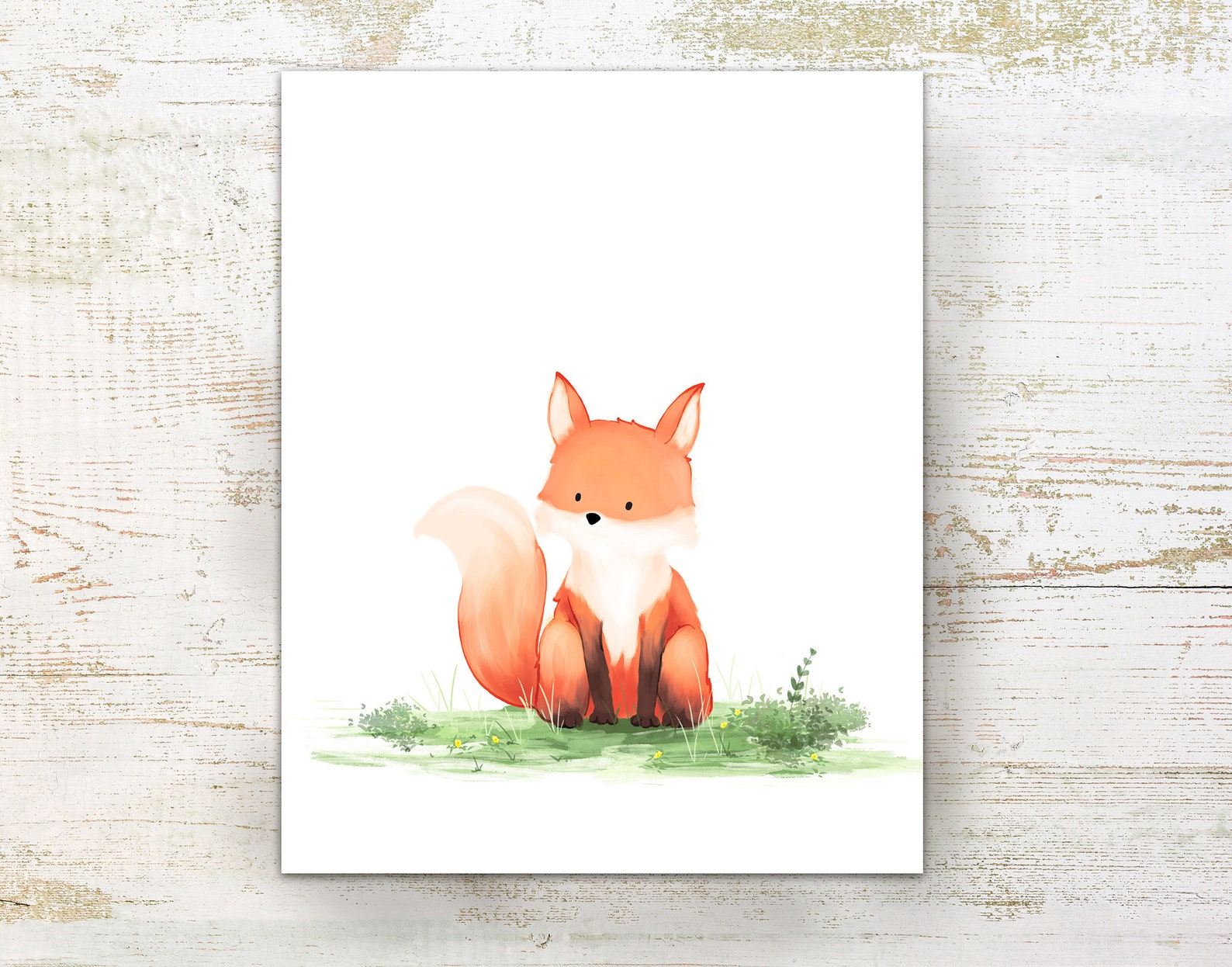 Fox Nursery Art Woodland Fox Art Print Forest Nursery Print | Etsy