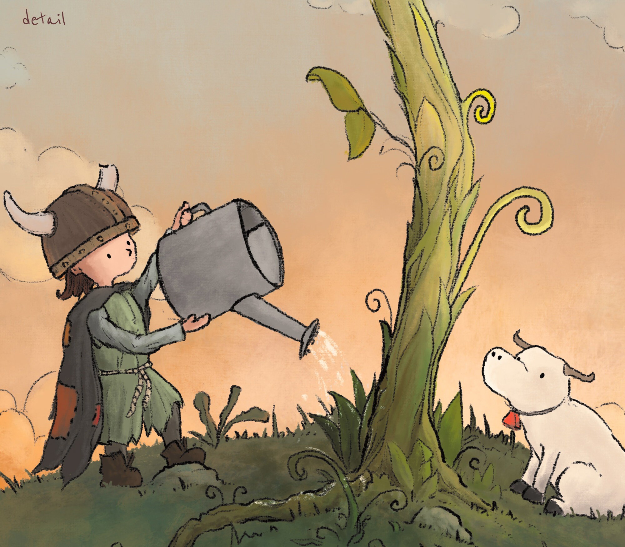 Jack and the Beanstalk Art Print Jack and Milky White the - Etsy