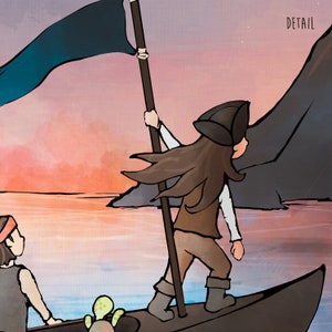 Pirates Art Print Volcano Eruption Open Sea Exploration - Etsy