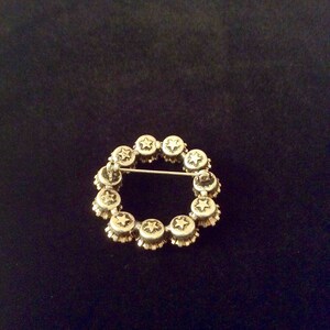Rhinestone Circle Pin W/ Stars on the Back - Etsy