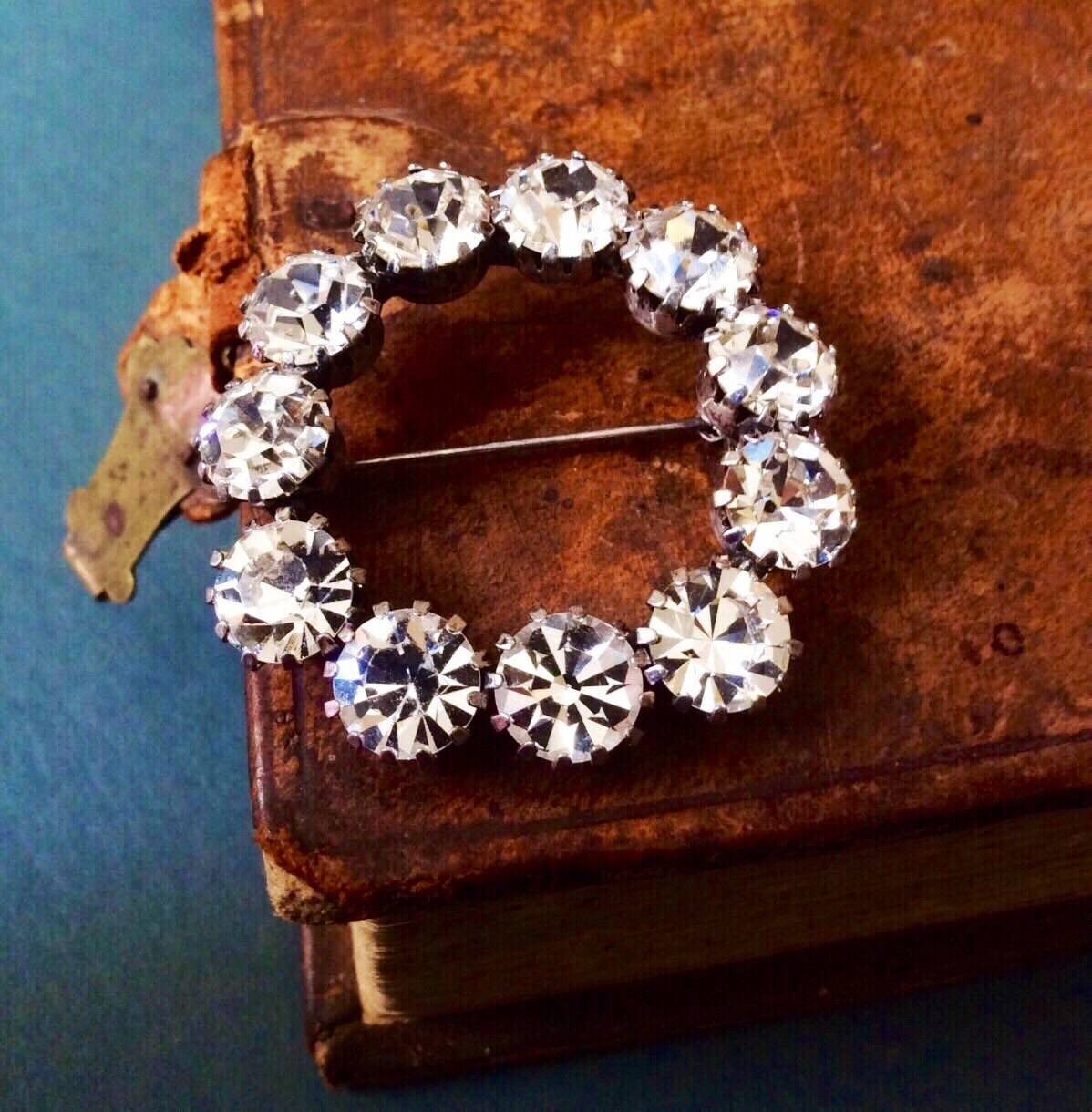 Rhinestone Circle Pin W/ Stars on the Back - Etsy