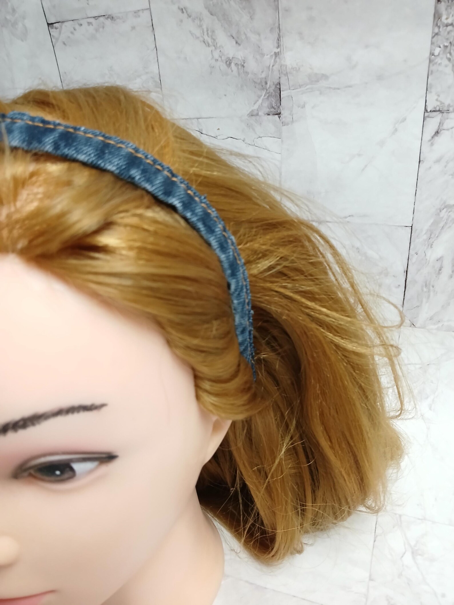 Denim Upcycled Headband, Recycled Jeans Headband, Indigo Dark Denim ...