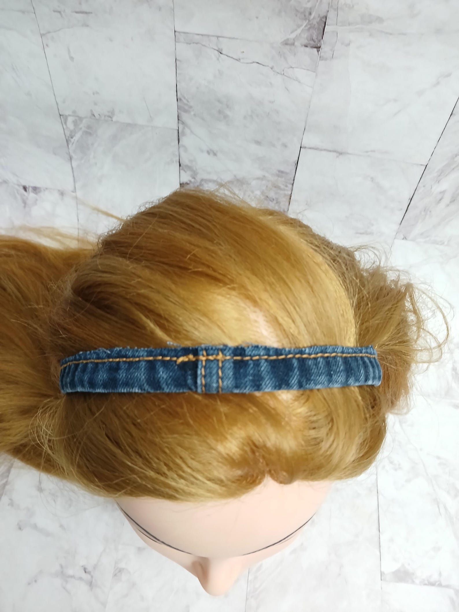 Denim Upcycled Headband, Recycled Jeans Headband, Indigo Dark Denim ...