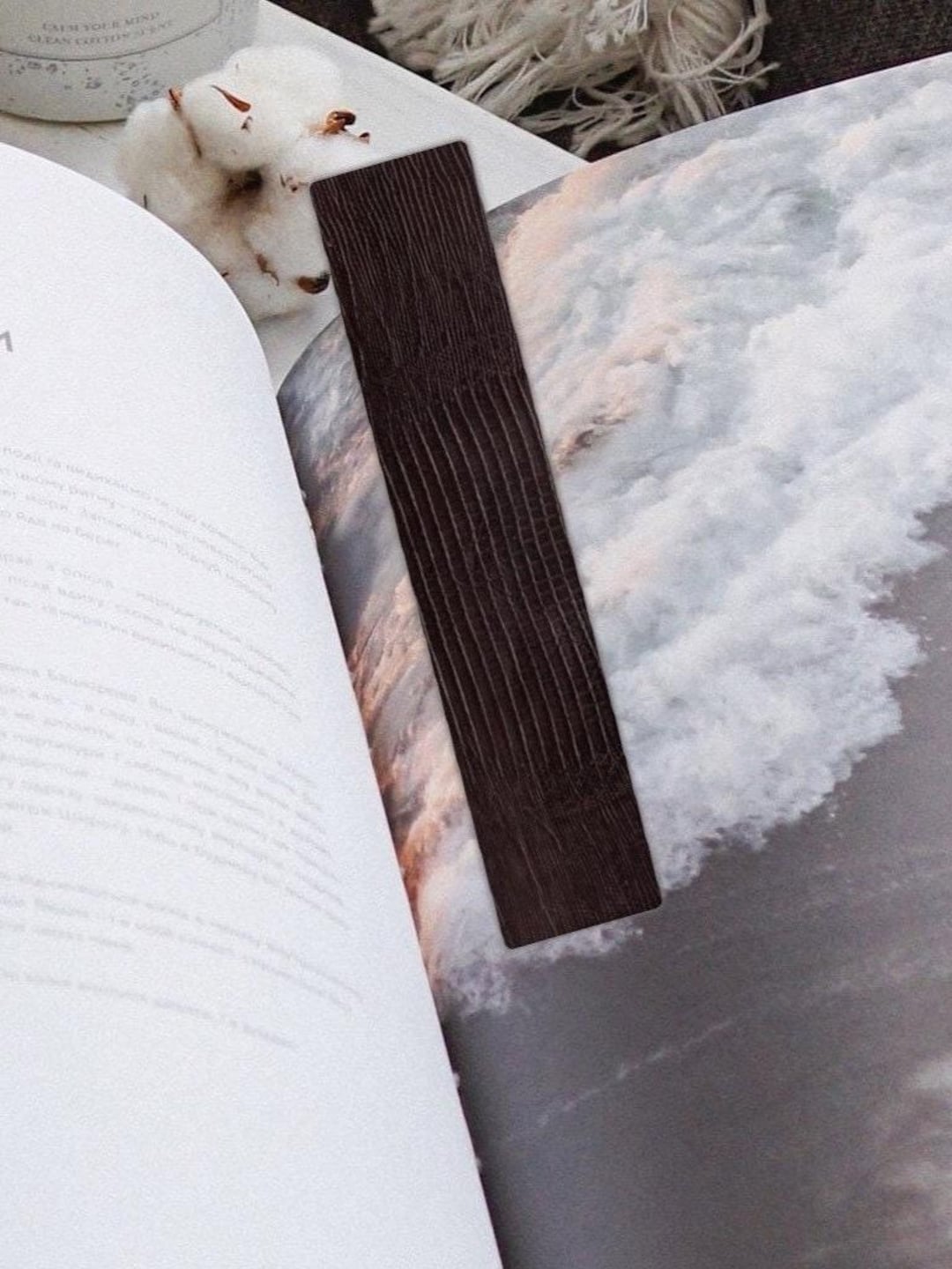 Genuine Leather Bookmark , Embossed Croc Pattern Leather Bookmark ...