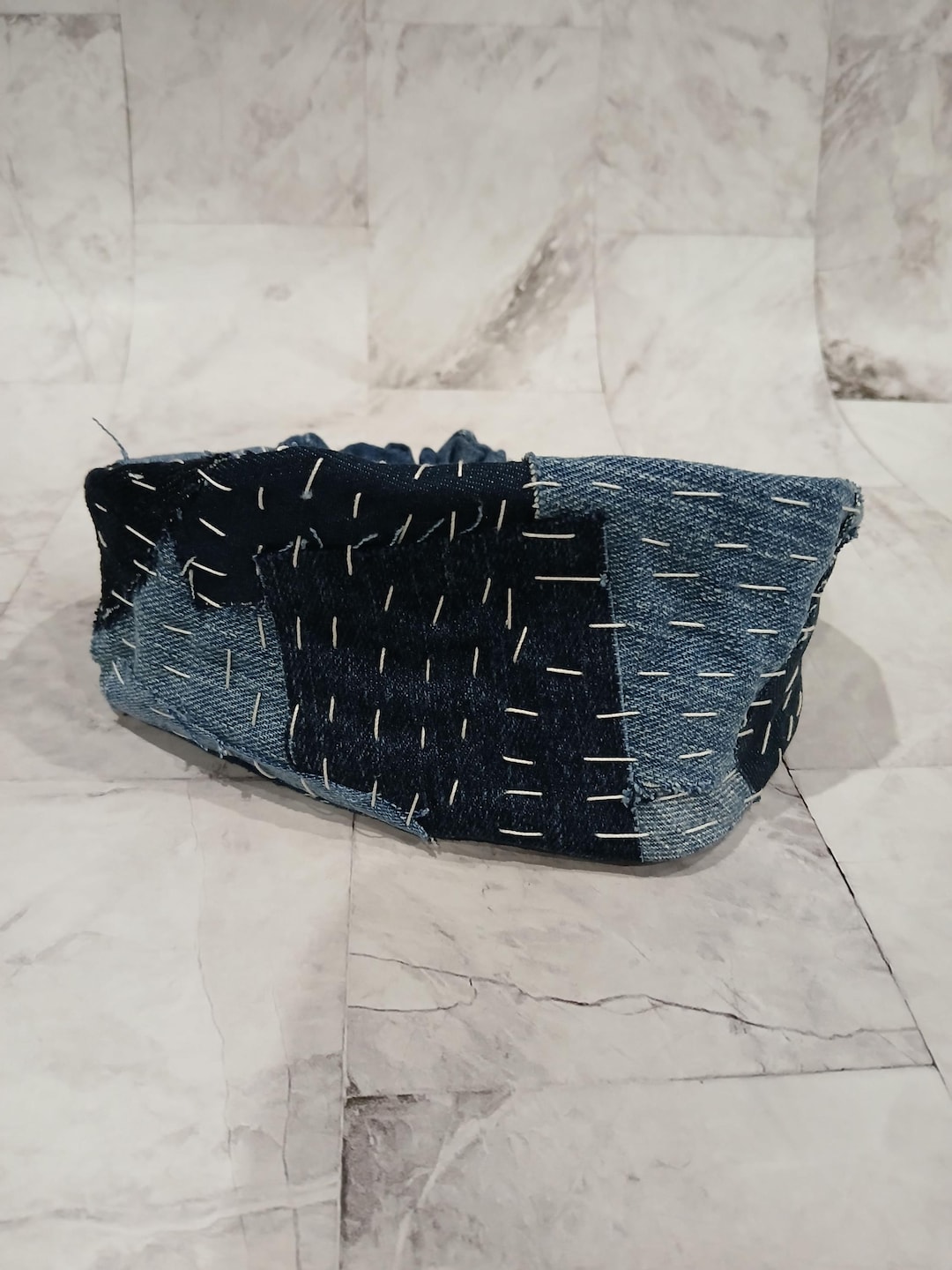 Denim Upcycled Boro Sashiko Stitching Headband, Turban Headband - Etsy