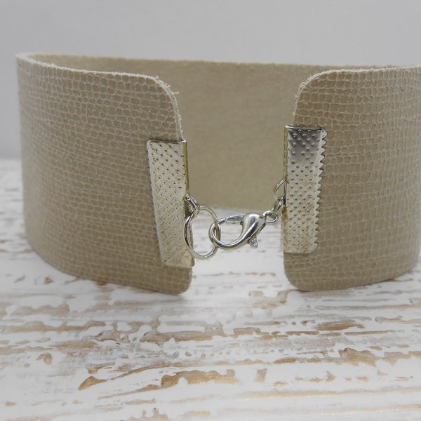 Wide Leather Cuff - Etsy