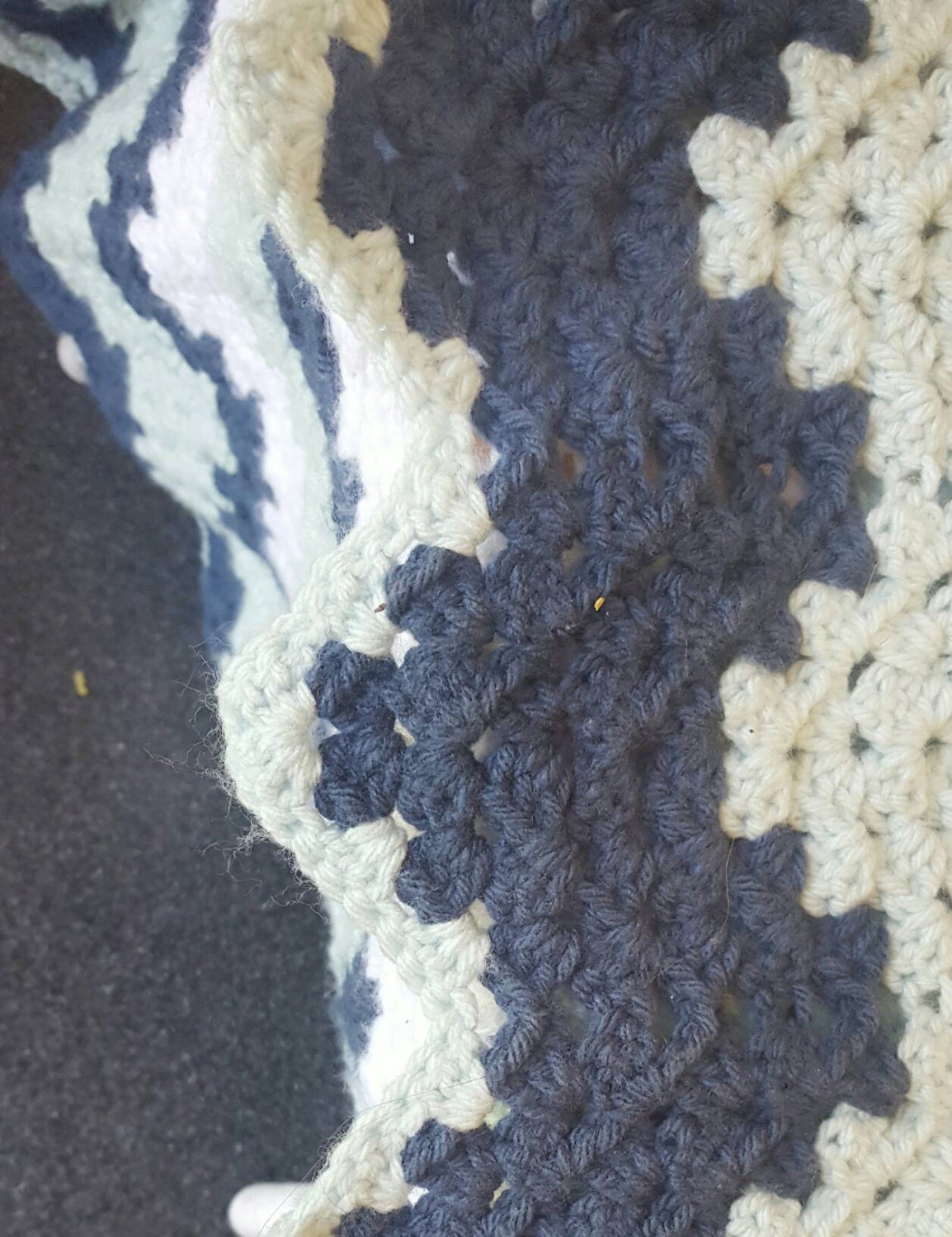 Navy Crochet Blanket. Crochet Blanket. Handmade Afghan. Crochet Throw ...