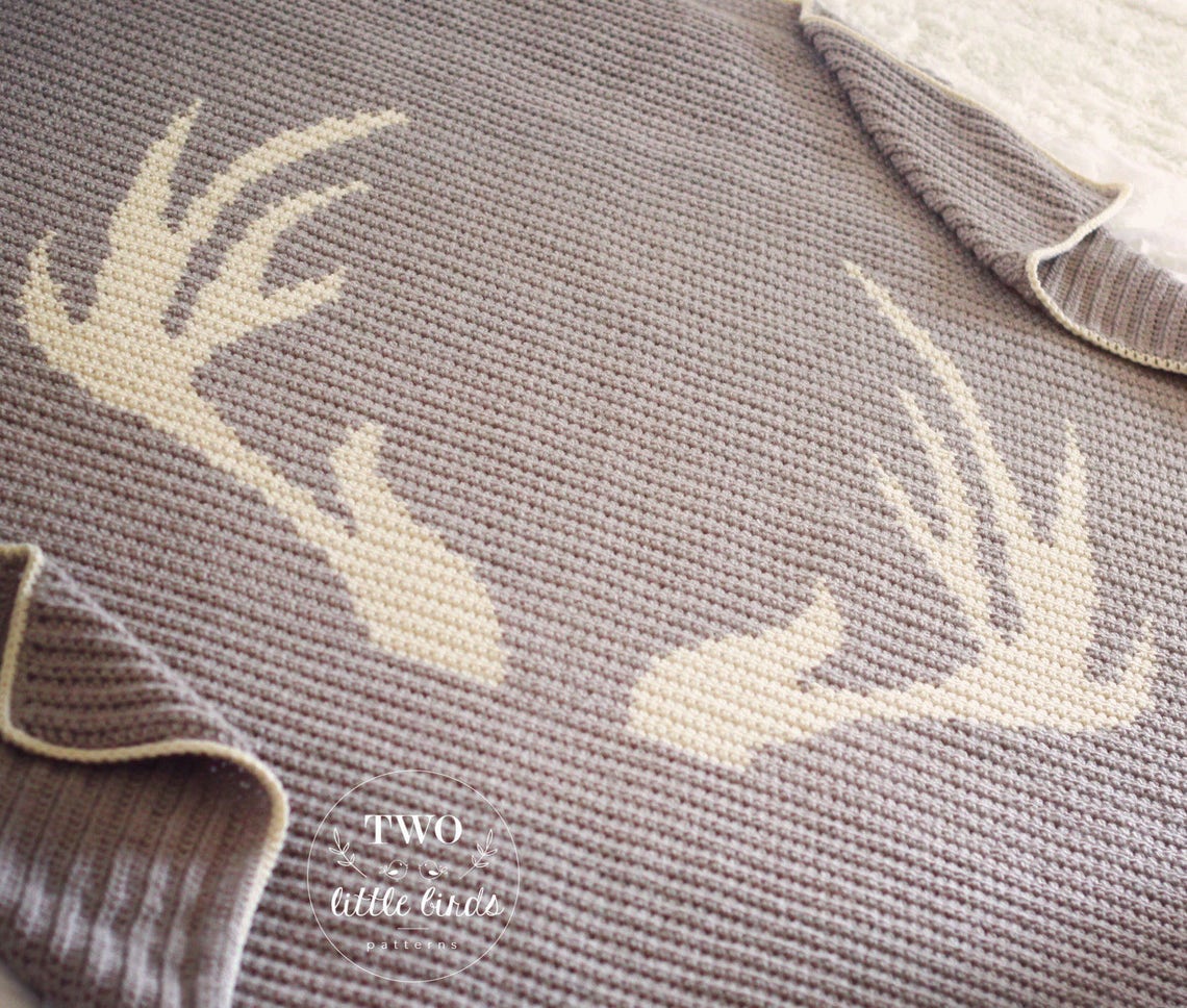 Crochet Antler Blanket Pattern Crochet Afghan Tutorial - Etsy