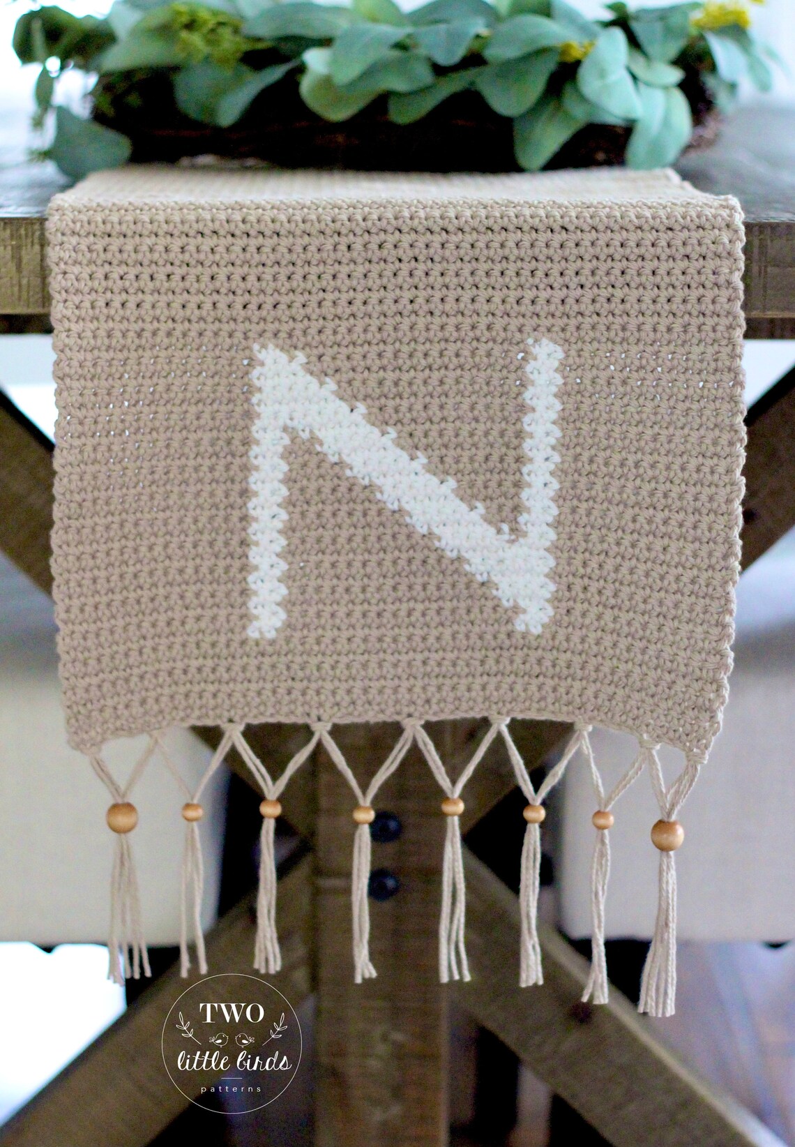 Crochet Table Runner Pattern Monogram Table Runner Crochet - Etsy