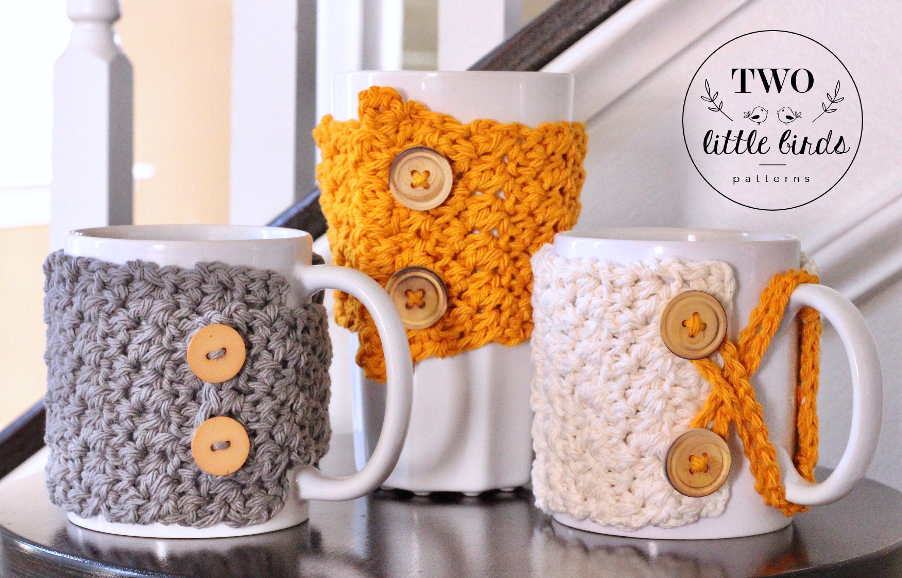 Crochet mug cozy pattern coffee cozy tea cozy set of 3 | Etsy