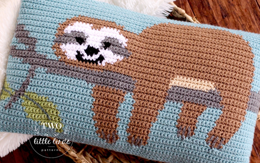 Crochet Pillow Pattern, Sloth Pillow, Crochet Sloth Pattern, Sloth ...