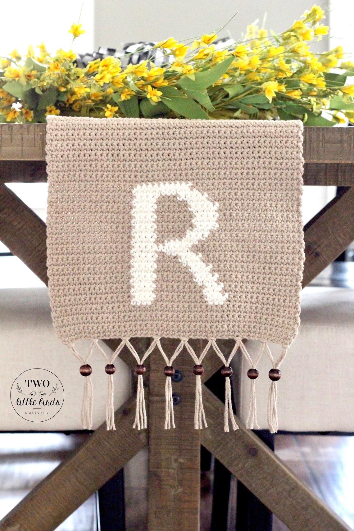 Crochet Table Runner Pattern Monogram Table Runner Crochet - Etsy