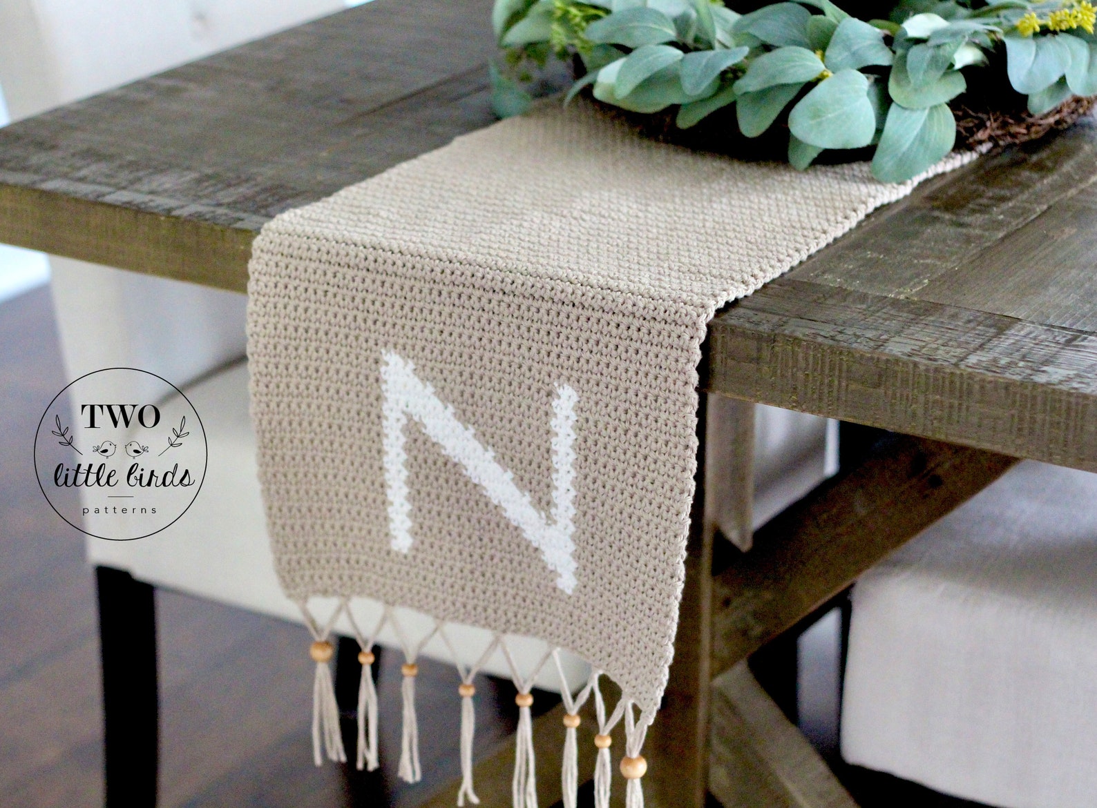 Crochet Table Runner Pattern Monogram Table Runner Crochet - Etsy