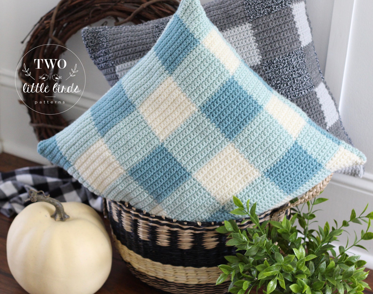 Buffalo Plaid Crochet Pillow Pattern Buffalo Check Crochet - Etsy