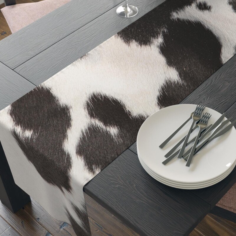 Cow Print Table Runner - Etsy