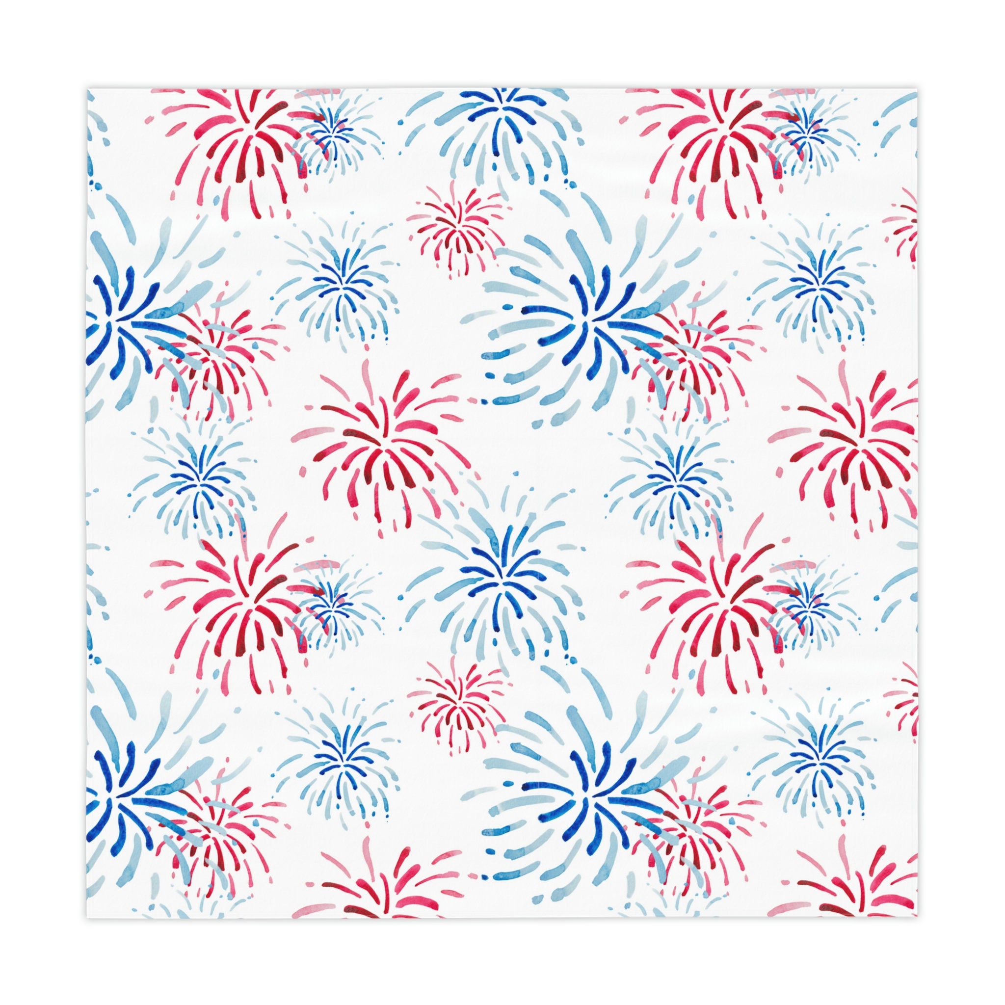 Red White Blue Fireworks 4th of July Tablecloth Holiday Table Linen ...
