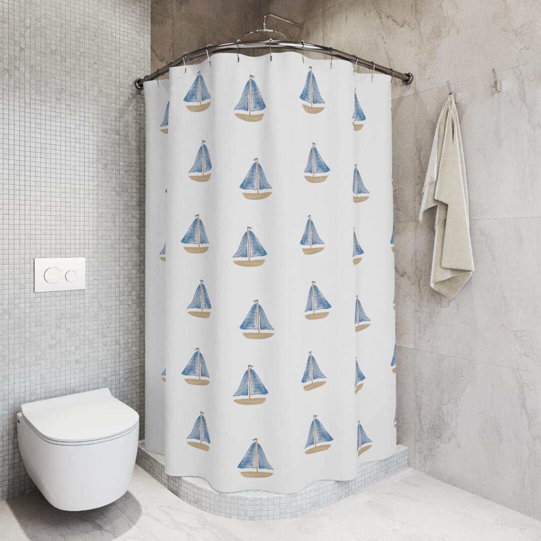 Kids Shower Curtain, Sailboat Shower Curtain, Sailing Bath Panel - Etsy