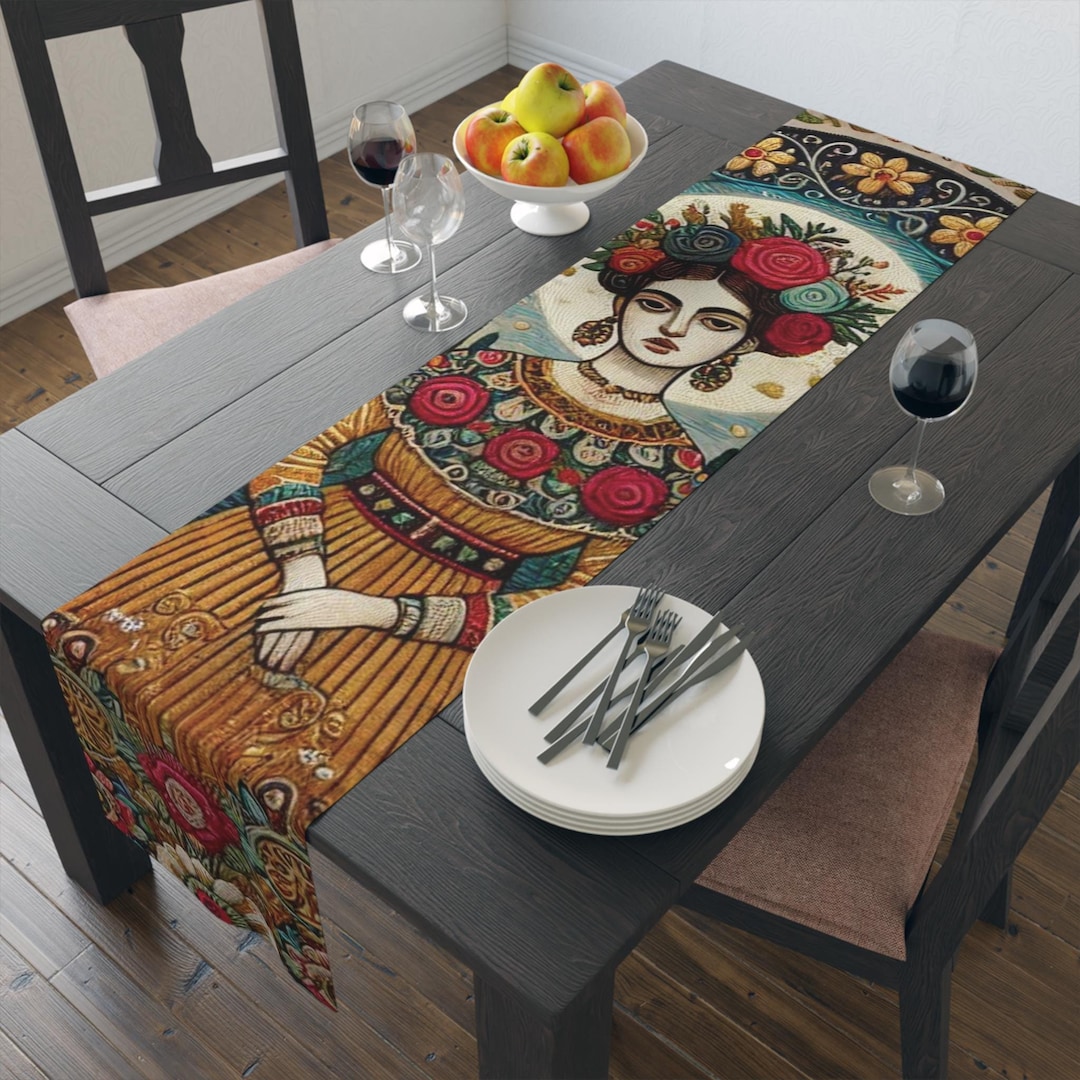 Mexican Inspired Table Runner Frida Table Linen - Etsy