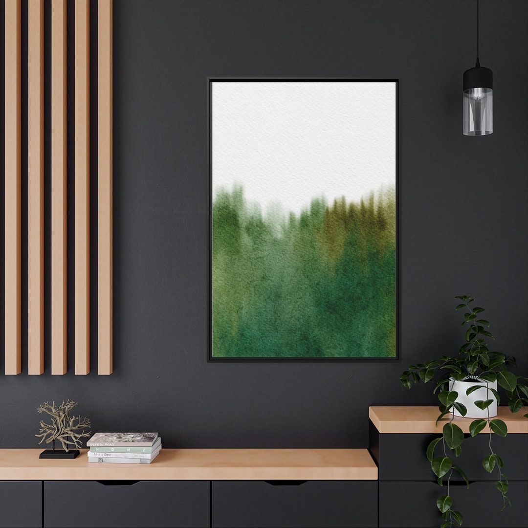 Abstract Green White Paint Minimalist Large Wall Art Matte - Etsy