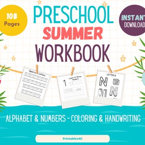 Pre K Writing Summer Busy Book Workbook Printable Activity (preschool ...