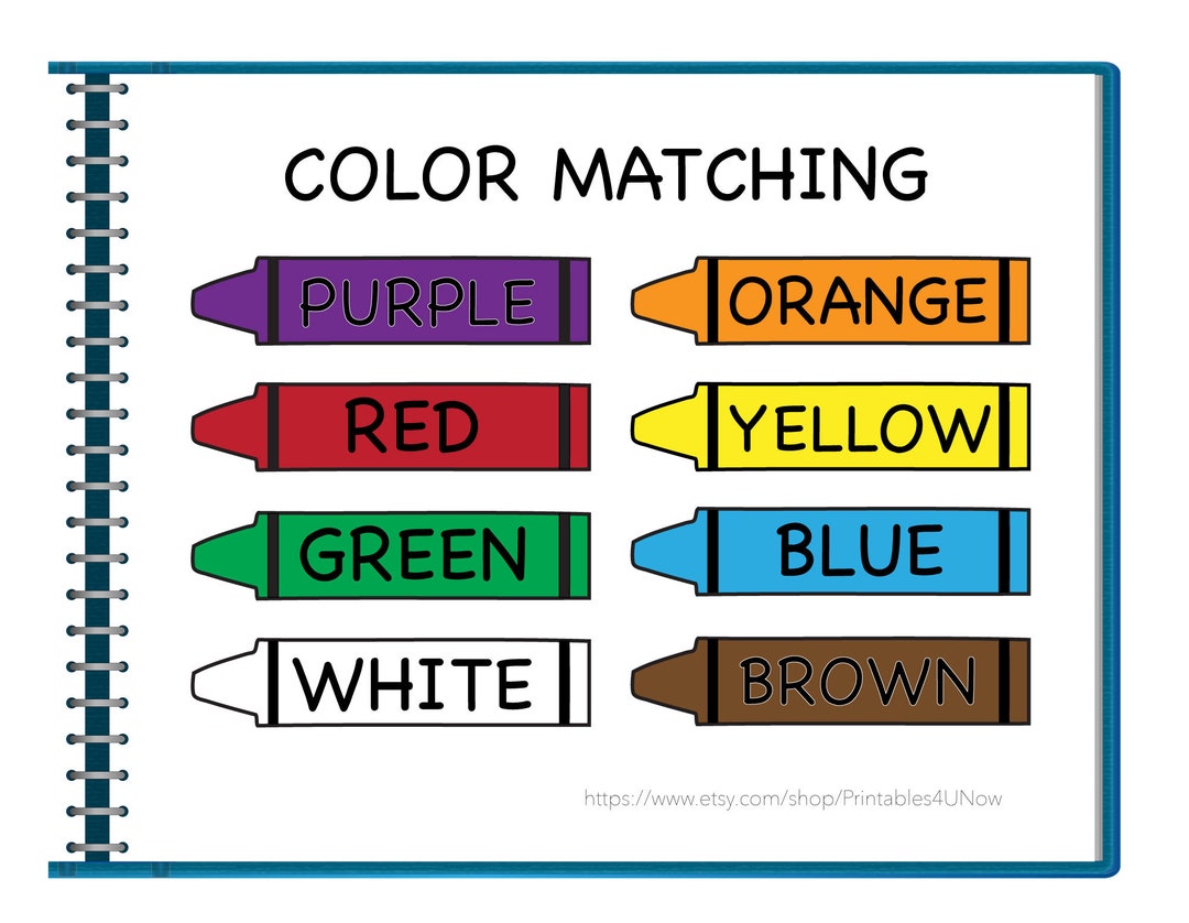 Matching Game, Preschool Worksheets, Match the Colors, Homeschool ...