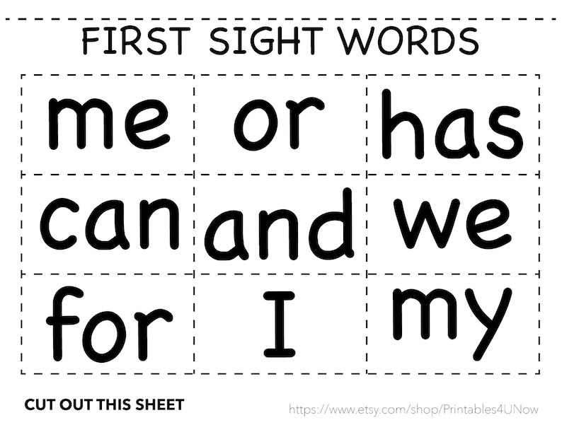 First Sight Words Worksheet, 3 Year Old, Sight Word Printable, Toddler ...