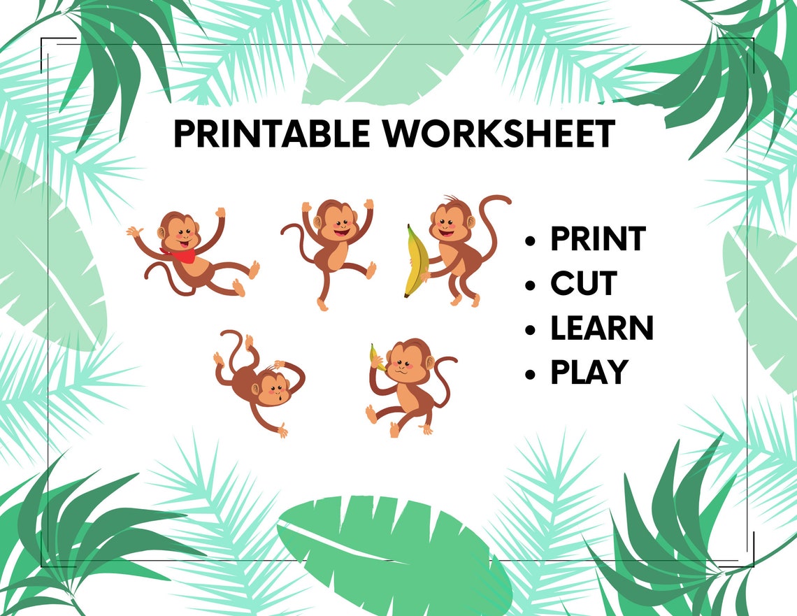 5 Little Monkeys Jumping on the Bed Toddler Activity With BONUS ...