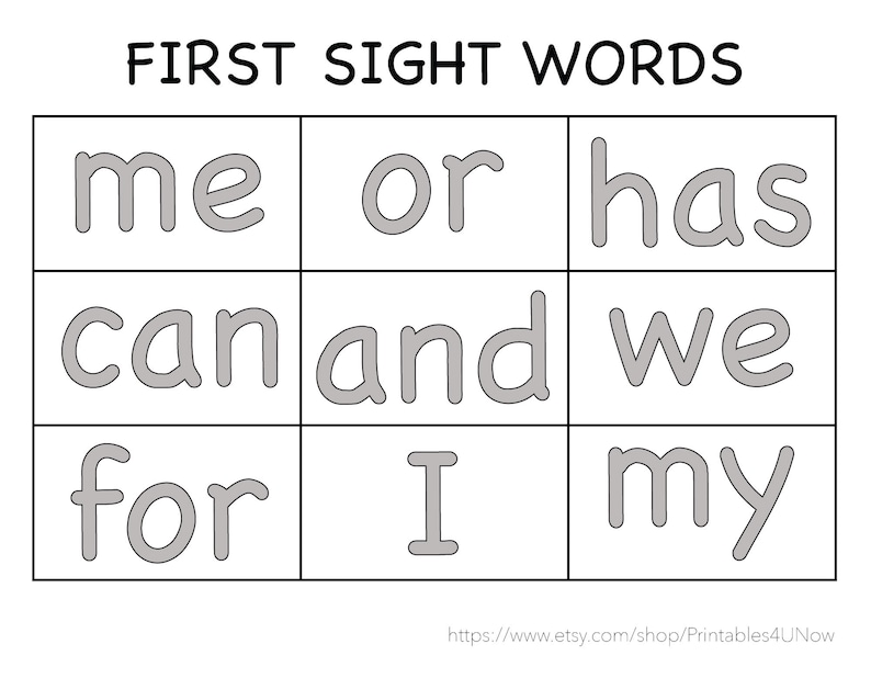 First Sight Words Worksheet, 3 Year Old, Sight Word Printable, Toddler ...