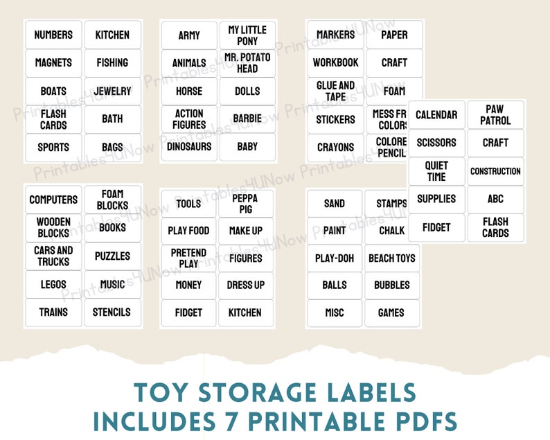 Toy Bin Label, Toy Storage Label, Toy Box Storage Labels, Adhesive Toy ...