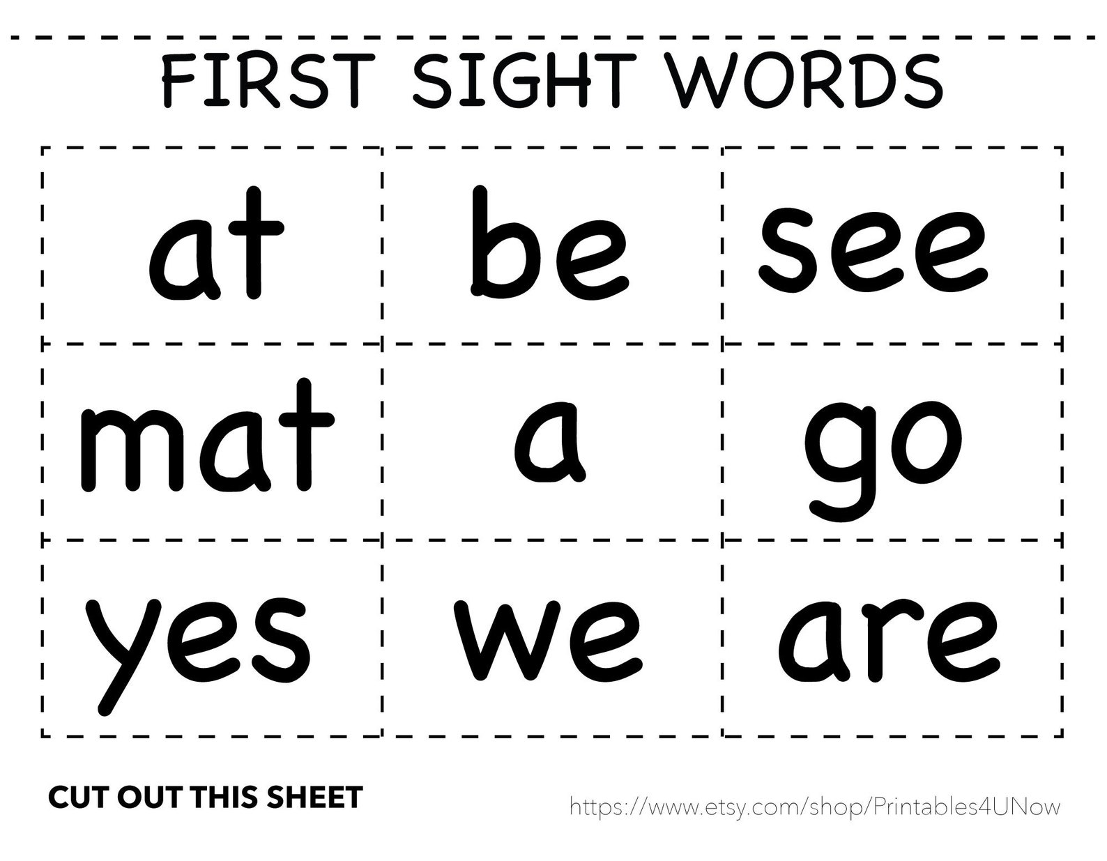 Toddler First SIGHT WORDS Workbook Worksheets, Matching, INSTANT ...