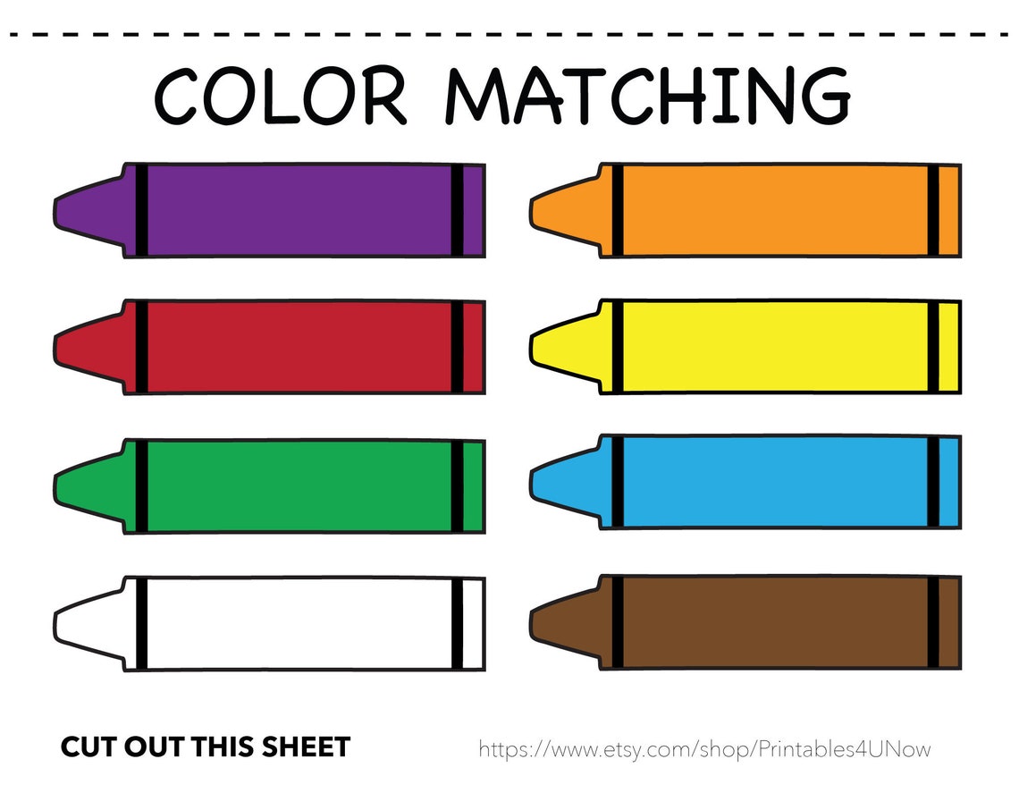 Matching Game, Preschool Worksheets, Match the Colors, Homeschool ...