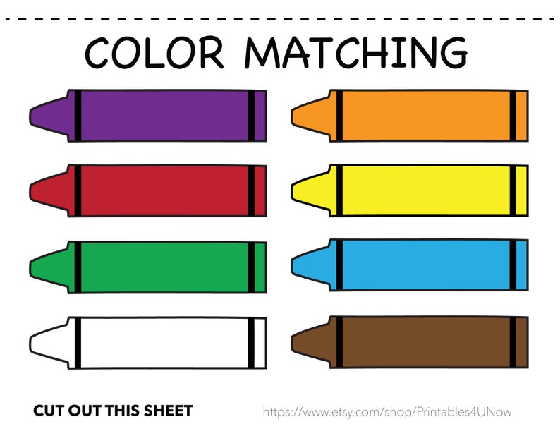 Matching Game, Preschool Worksheets, Match the Colors, Homeschool ...