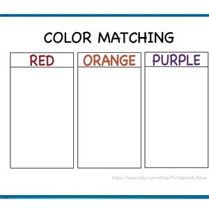 Toddler COLOR Matching Workbook Worksheets, Colors, Crayons, INSTANT ...