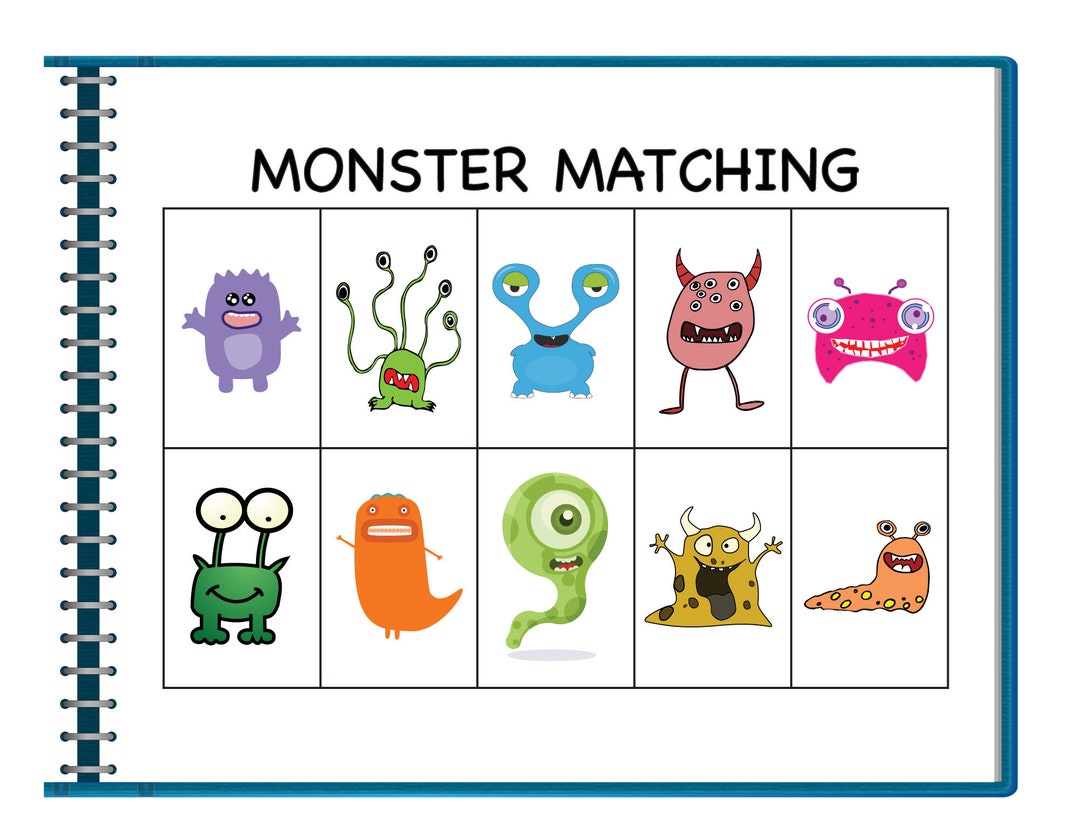 Monster MATCHING, Toddler INSTANT Download, Homeschool Learning ...