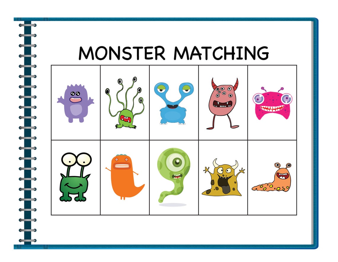 Monster MATCHING Toddler INSTANT Download Homeschool - Etsy