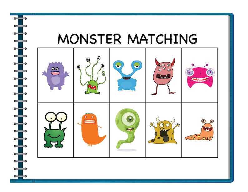 Monster MATCHING, Toddler INSTANT Download, Homeschool Learning ...